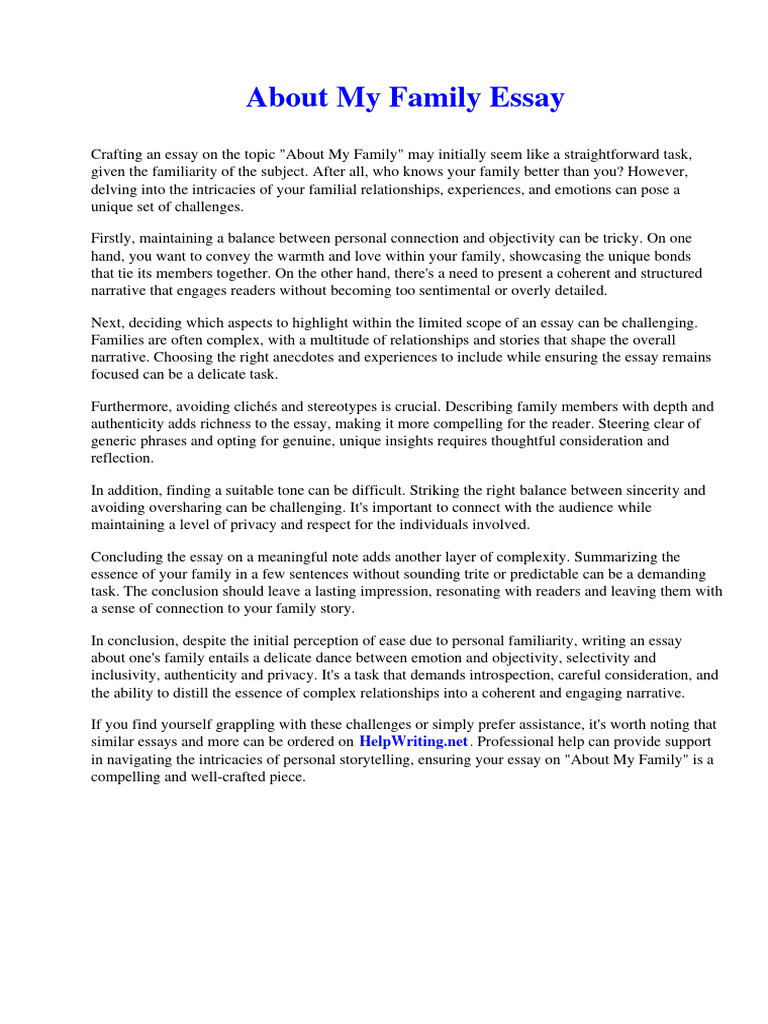 About My Family Essay | PDF | Romeo And Juliet | Characters In Romeo ...