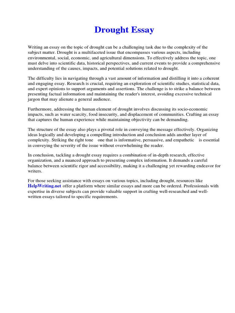 Drought Essay | PDF