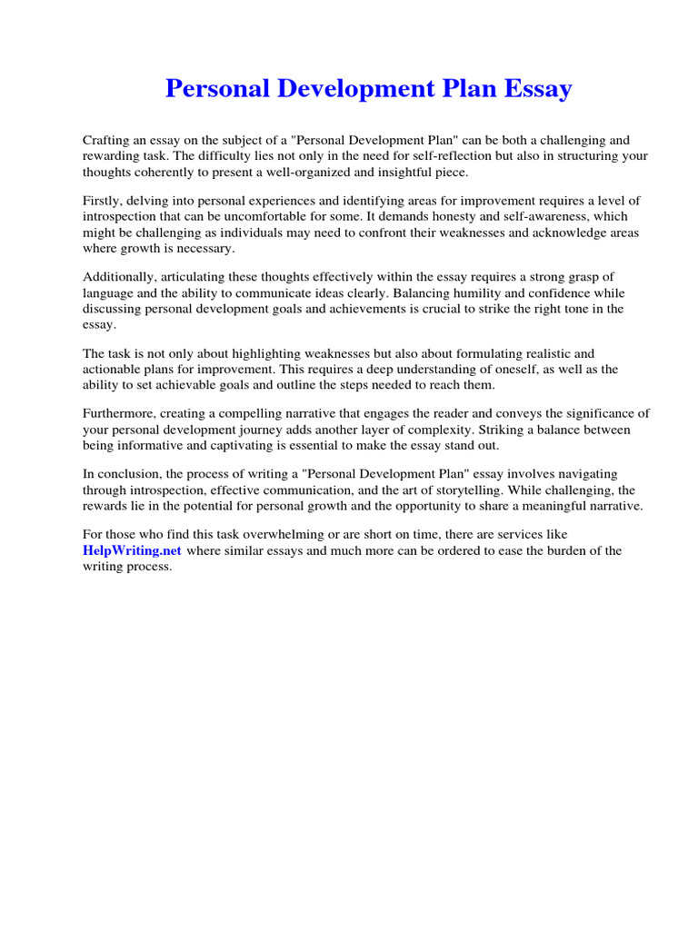 Personal Development Plan Essay | PDF | Narrative | Coca Cola