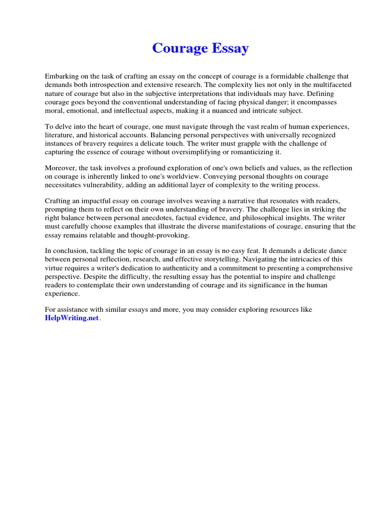 Courage Essay | PDF