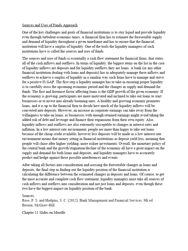 The Sources and Uses of Funds Approach | PDF | Market Liquidity ... The Sources and Uses of Funds Approach | PDF | Market Liquidity ...
