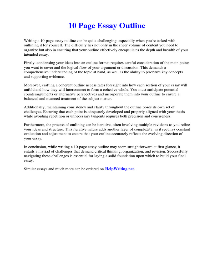 10 Page Essay Outline | PDF | Johann Sebastian Bach | Essays