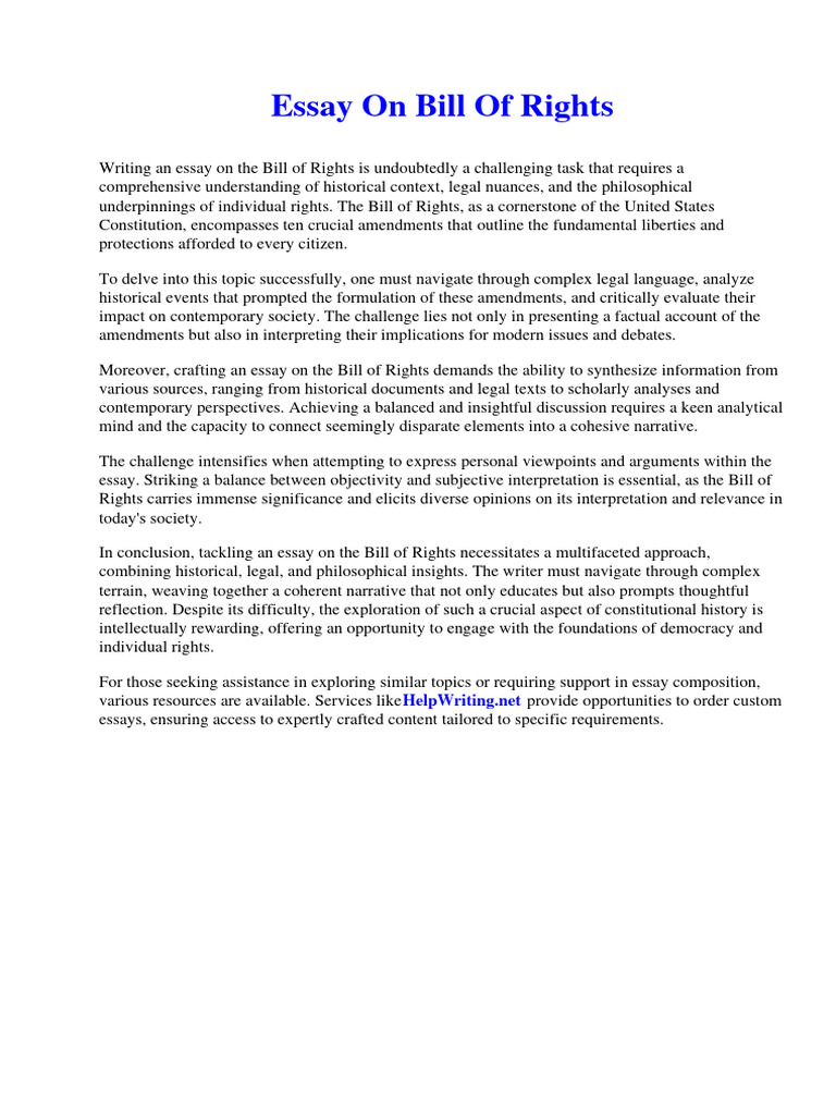 Essay On Bill of Rights | PDF | Dna | Patient