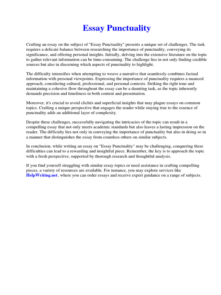 Essay Punctuality Pdf Hamlet Economic Interventionism