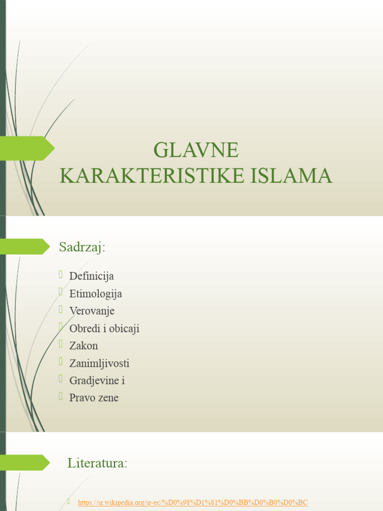 Glavne Karakteristike Islama | PDF