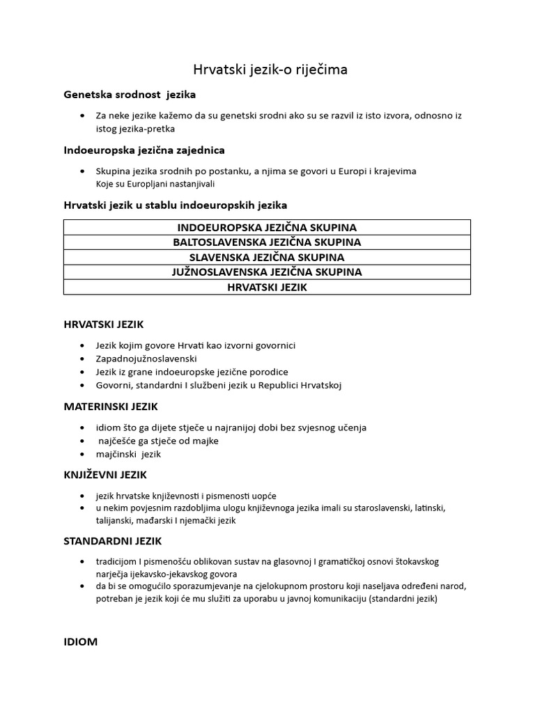 Hrvatski Jezik | PDF