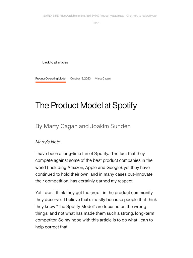 Spotify's Product Operating Model Explained | PDF | Spotify | Streaming ...