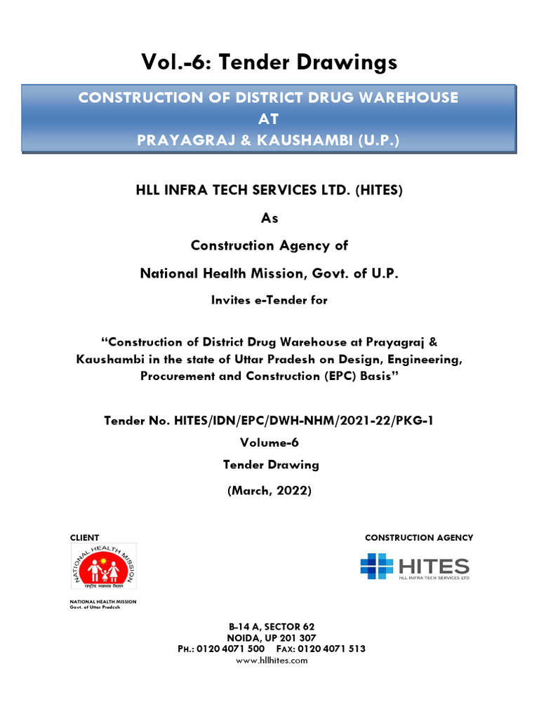 Vol.-6: Tender Drawings: Construction of District Drug Warehouse AT ...