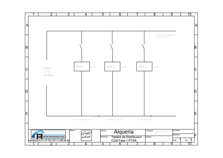 Alqueria: 220 V C-12 2X10A KM1 KM2 KM3 | PDF
