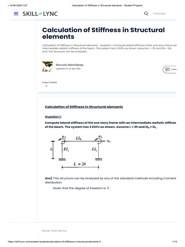 Calculation of Stiffness in Structural Elements - Student Projects ...