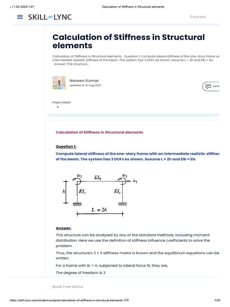 Calculation of Stiffness in Structural Elements | PDF | Stiffness | Beam (Structure)