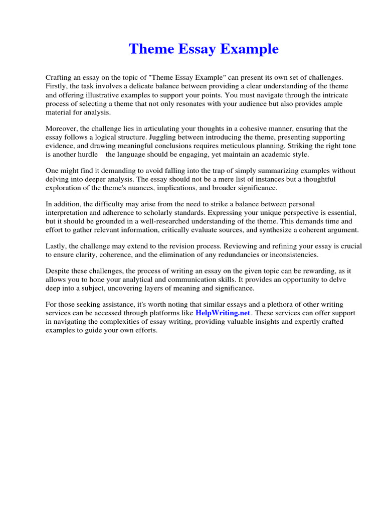 Theme Essay Example | PDF | Waste | King Lear