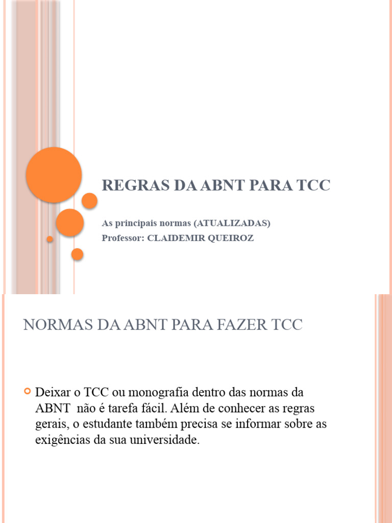 1.regras Da ABNT para TCC | PDF | Abstract (resumo) | Comunicação escrita