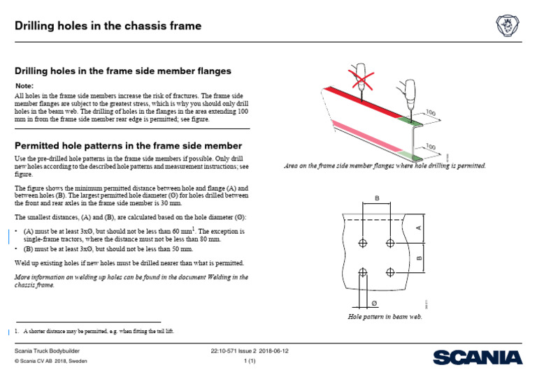 Drilling Guidelines for Chassis Frames | PDF | Wheeled Vehicles ...