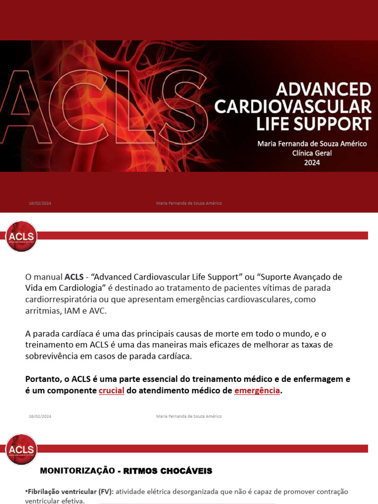 ACLS - Suporte Avançado de Vida em Cardiologia | PDF
