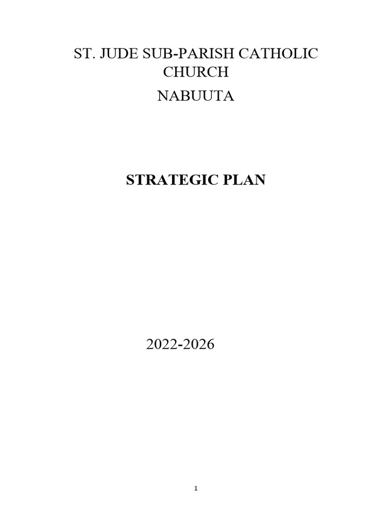 St. Jude Sub-Parish Catholic Strategic Plan 2022-2026 | PDF | Catholic ...