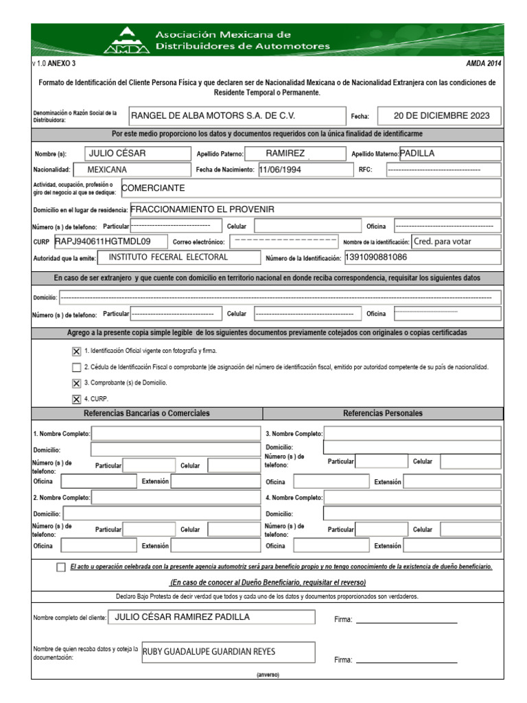 Formato Amda PF | PDF