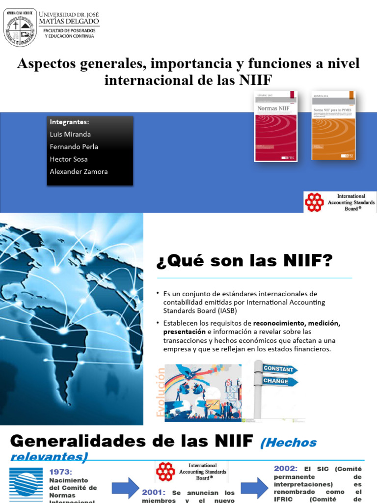 Aspectos Generales, Importancia y Funciones A Niel Internacional NIIF | PDF | normas ...