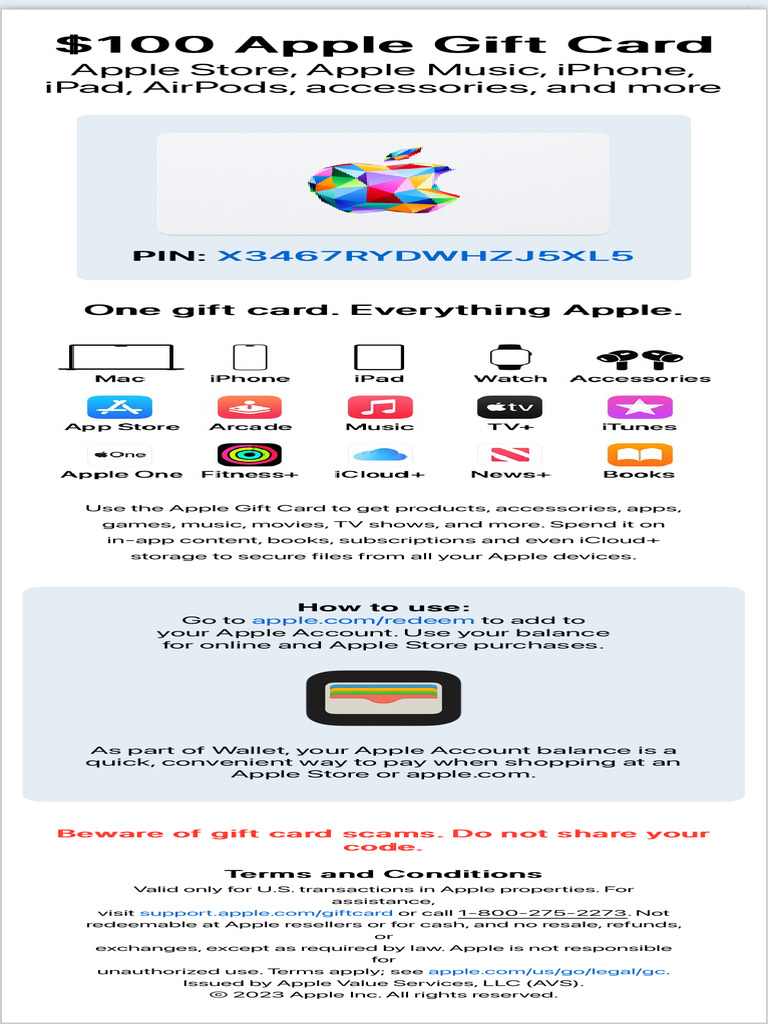 Apple Gift Card: Use & Terms Guide | PDF