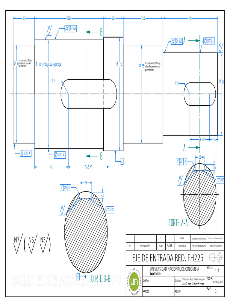 Plano Eje de Entrada | PDF