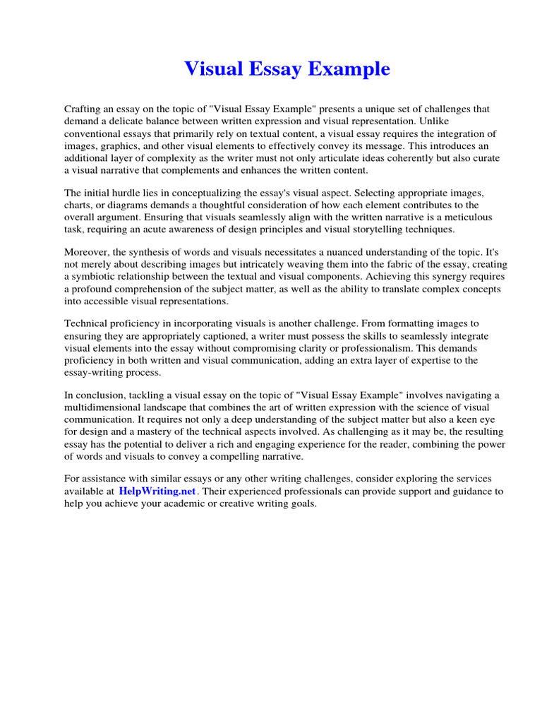 Visual Essay Example | PDF | Schema (Psychology) | Altruism