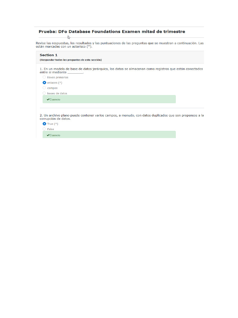 DFo Database Foundations Examen Mitad de Trimestre | PDF