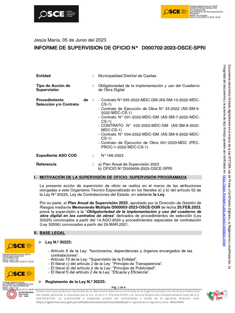Informe de Supervision de Oficio | PDF