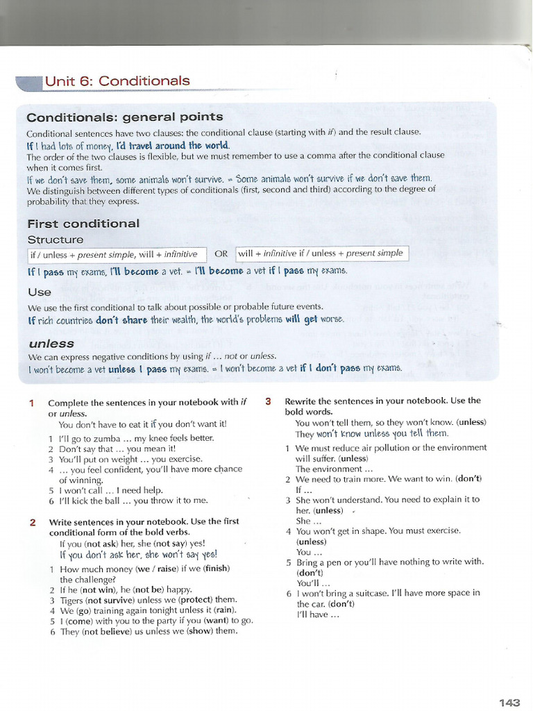 Condicionales 1BACH | PDF