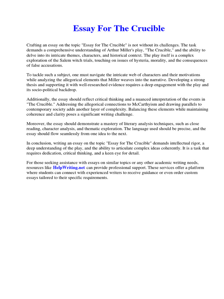 Essay For The Crucible | PDF | Essays | Māori People
