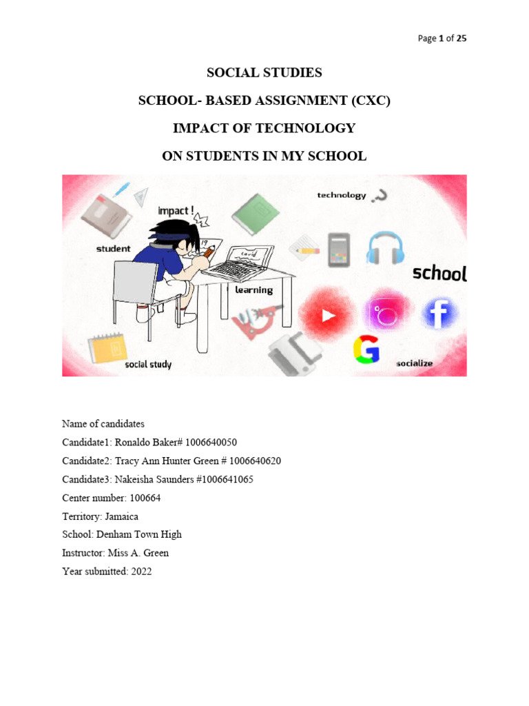 Technology SBA-FINAL SCORE | PDF | Learning | Internet