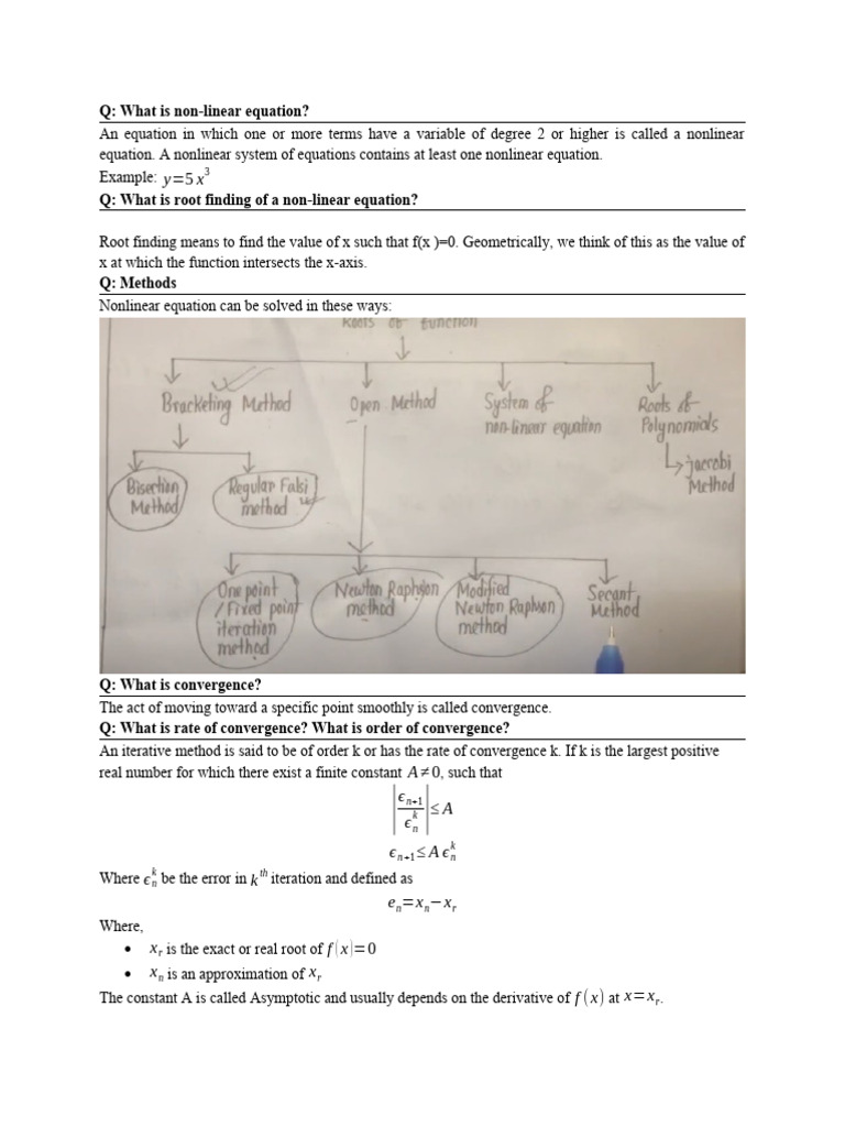 Chapter - 4 - Root of Non Linear Equations | PDF | Nonlinear System | Equations