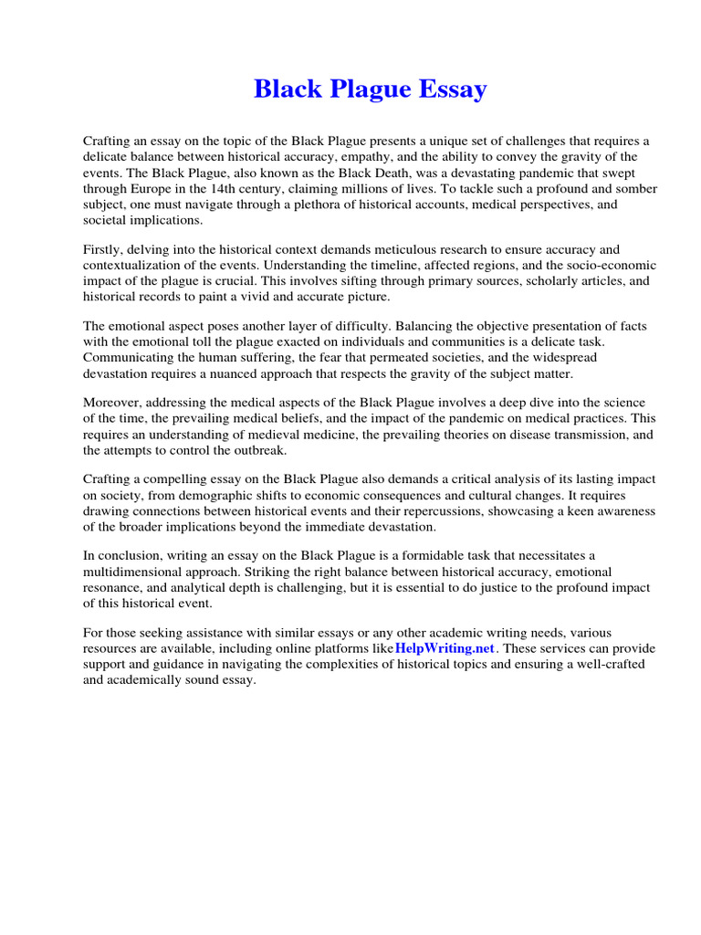 Black Plague Essay | PDF | Corporate Social Responsibility | Black Death