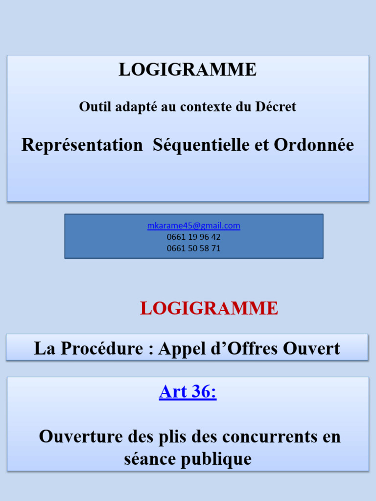 Logigramme Ouverture des plis | PDF