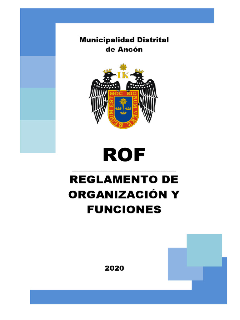 Reglamento de Organización Y Funciones | PDF | Gobierno local | Regulación