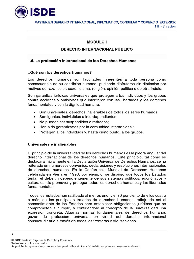 1.6 Derechos Humanos Proteccion | PDF | Derechos humanos | Naciones Unidas