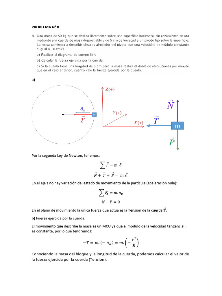 Problema 8 Fisica DINÁMICA Resolución | PDF