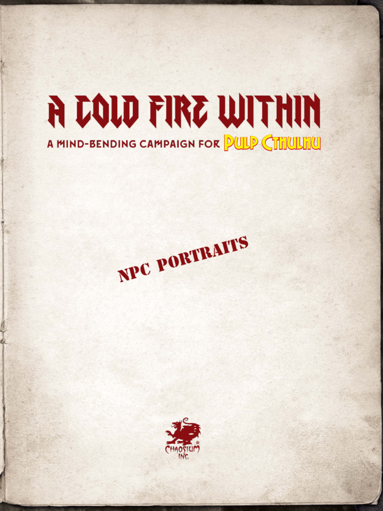 CHA23162 - A Cold Fire Within - NPC Portaits | PDF