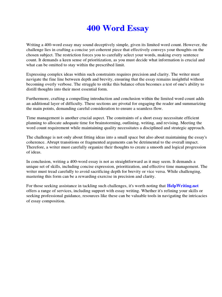 400 Word Essay | PDF | String Quartet | Essays