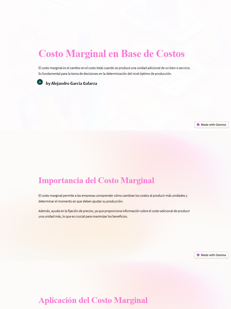 Costo Marginal en Base de Costos | Descargar gratis PDF | Costo ...
