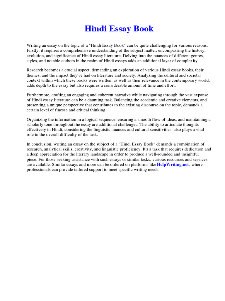 Hindi Essay Book | PDF | Essays | Funeral