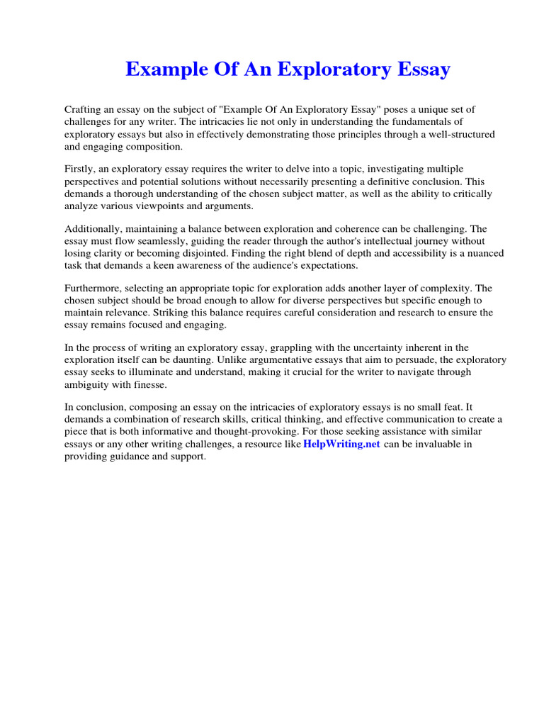 Example of An Exploratory Essay | PDF | Acts Of The Apostles | Essays