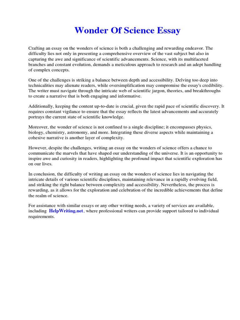 Wonder of Science Essay | PDF | Marine Biology | Science