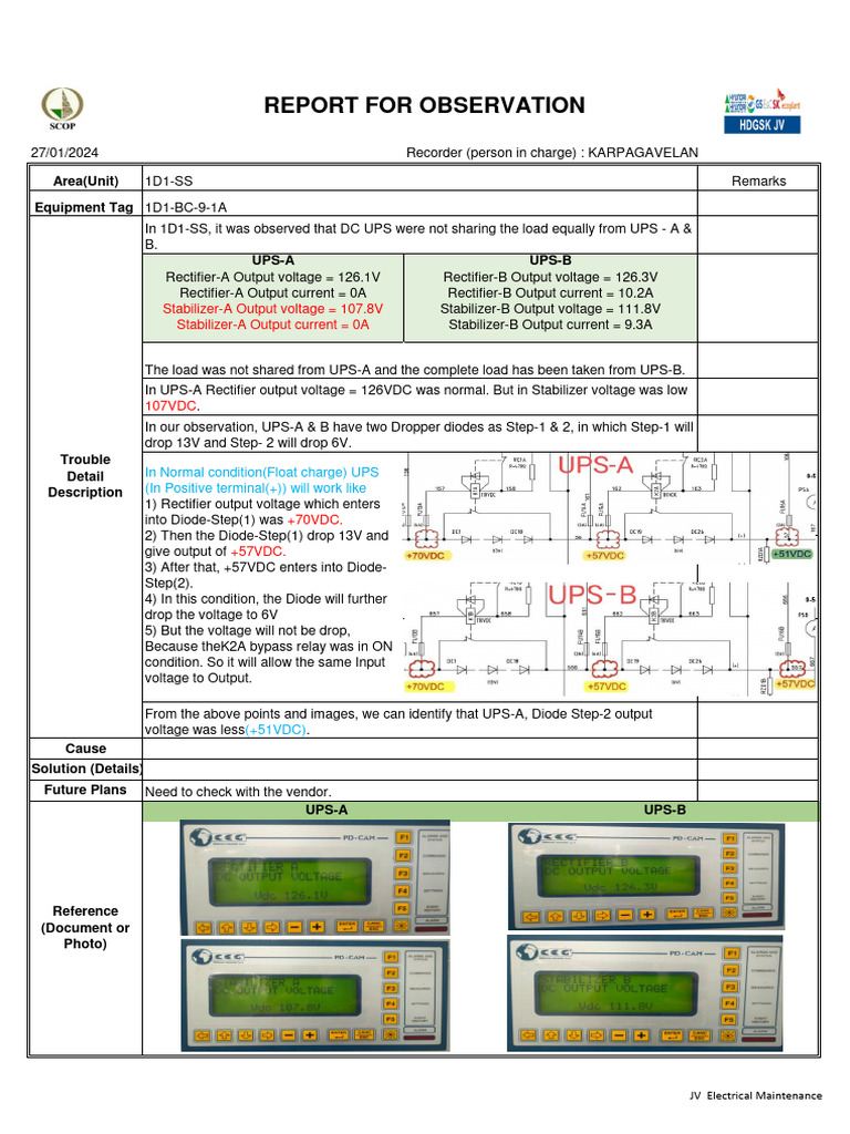 Observation Report UPS | PDF | Rectifier | Diode