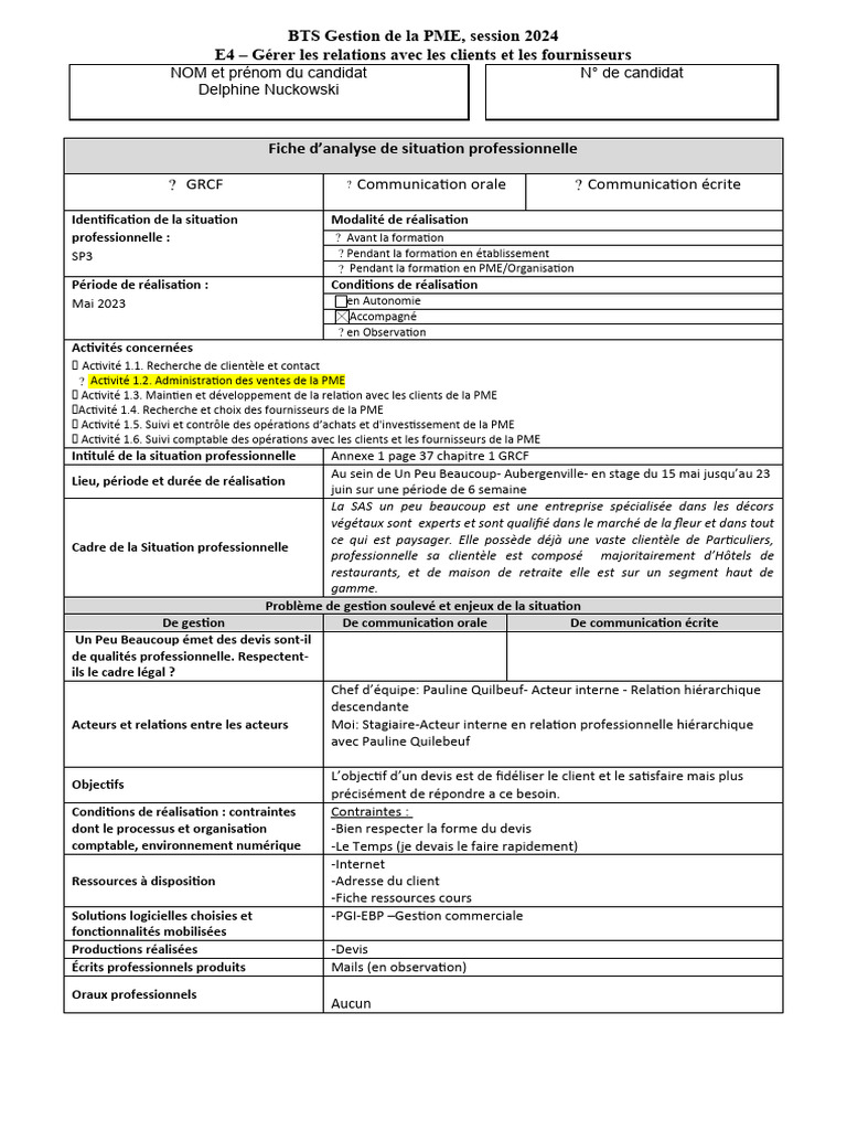 Analyse de la gestion client en PME | PDF | Business | Économie