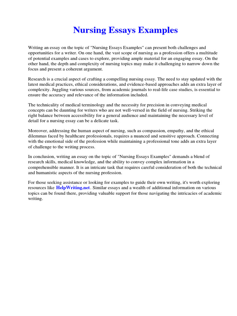 Nursing Essays Examples | PDF | Gestational Diabetes | Diabetes