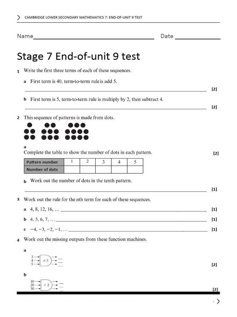End of Unit 9 Test | PDF