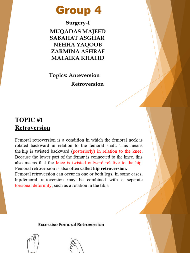Femoral Anteversion and Retroversion Overview | PDF | Hip | Knee