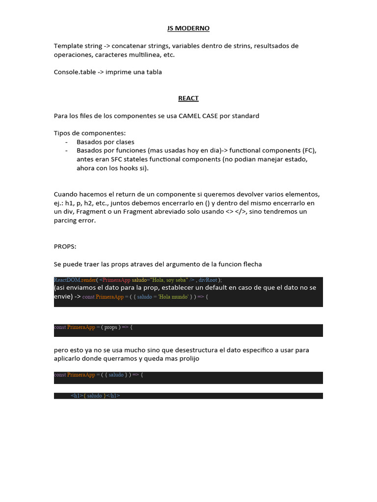 Apuntes React Curso | Descargar gratis PDF | Informática | Hipertexto