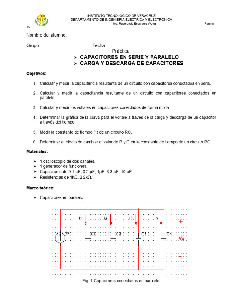 Práctica Capacitores | PDF | Condensador | Capacidad