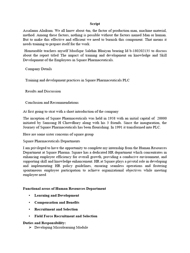 Script | Download Free PDF | Human Resources | Employment
